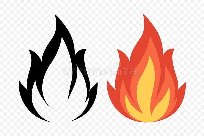 Vector Fire Flame Icon Set. Isolated Campfire, Bonfire, Flame Sign ...