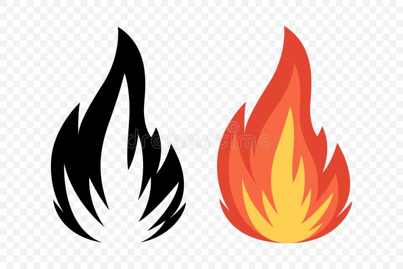 Vector Fire Flame Icon Set. Campfire Sign, Design Template. Bonfire ...