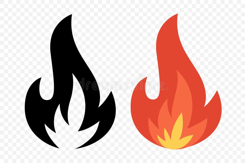 Vector Fire Flame Icon Set. Isolated Campfire, Bonfire, Flame Sign ...