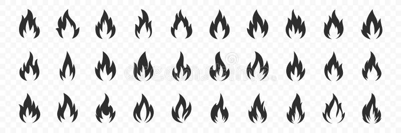 Vector Fire Flame Icon Set. Isolated Campfire, Bonfire, Flame Sign ...