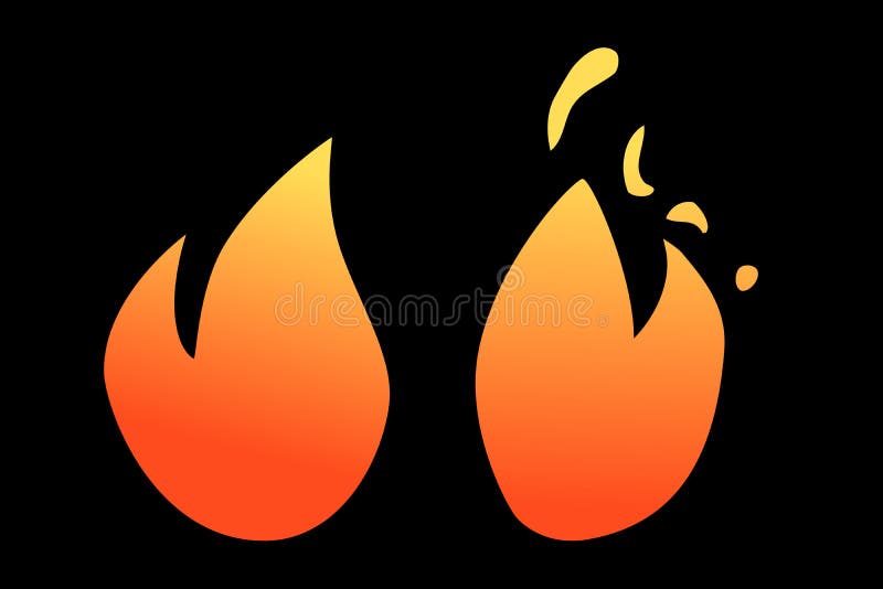 Simple Vector Fire or Flammable Sign, Isolated on Black Stock Vector ...