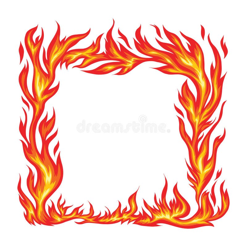 Vector Fire Frame. Flaming Border Design Illustration Stock Vector ...