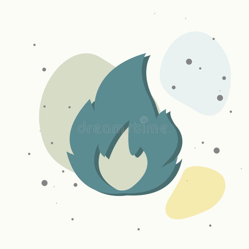 Vector Fire Icon on Multicolored Background. Layers Grouped for Easy ...