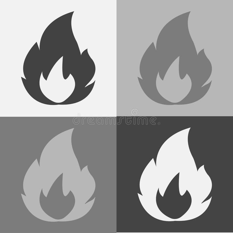 Vector Fire Icon on White Isolated Background. Layers Grouped for Easy ...