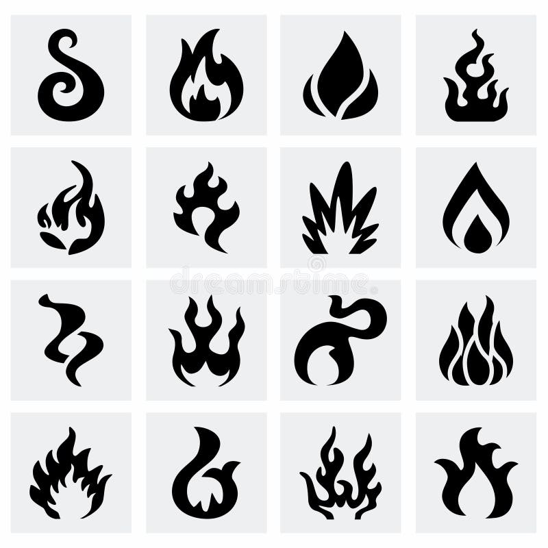 Vector Fire icon set stock vector. Illustration of fireball - 59506066