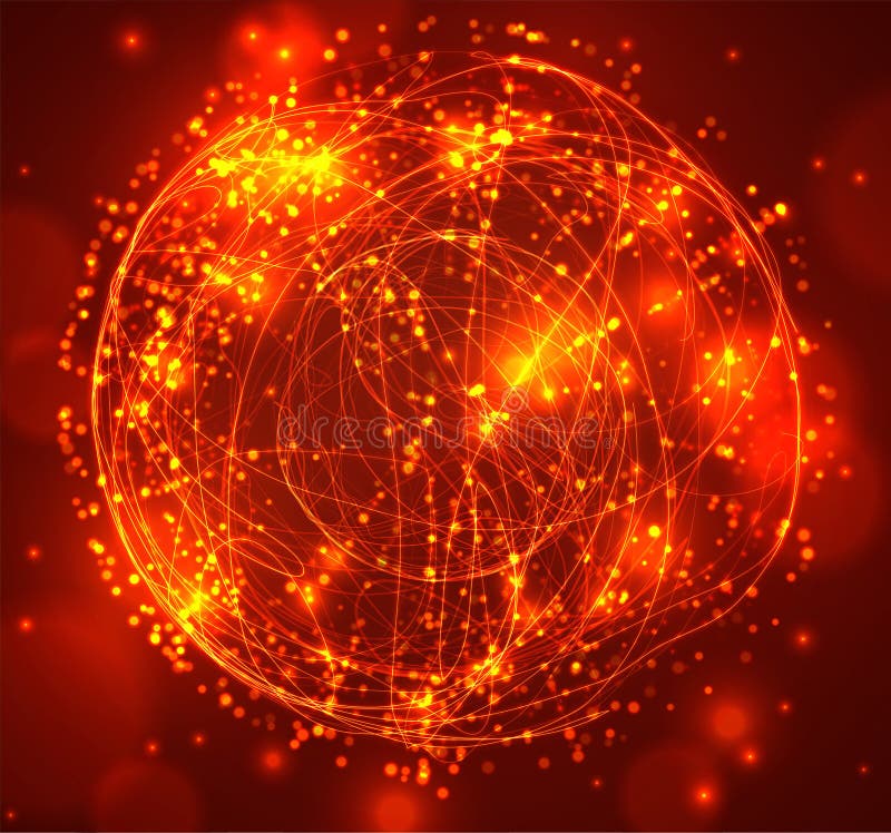 Fire Sphere on Black Background. Digital Illustration Stock ...