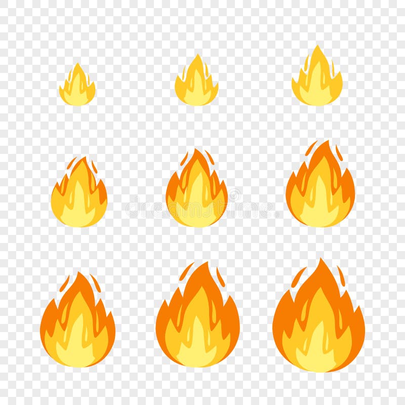 Vector Fire Sprites Illustration for Animation Frames. Use in Game ...