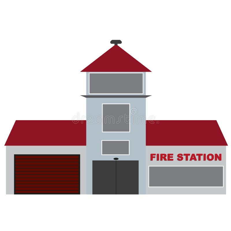 Fire Station Building Icon. Vector Flat Illustration Stock Vector ...