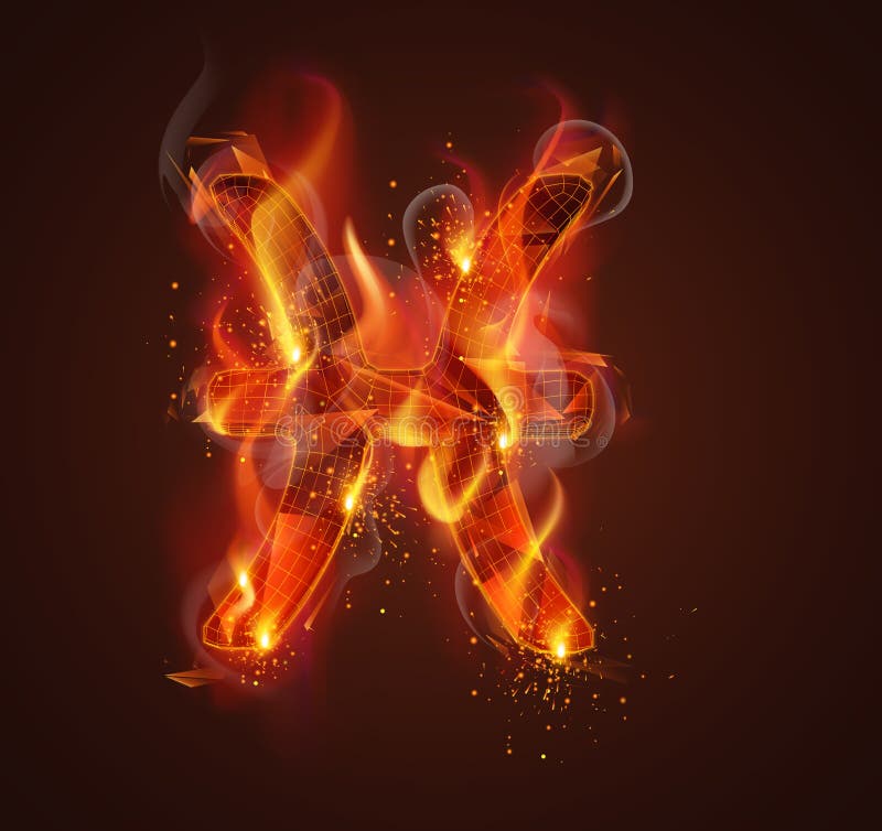 Vector Fire Symbol. Bright Burning. on a Dark Background Stock Vector ...