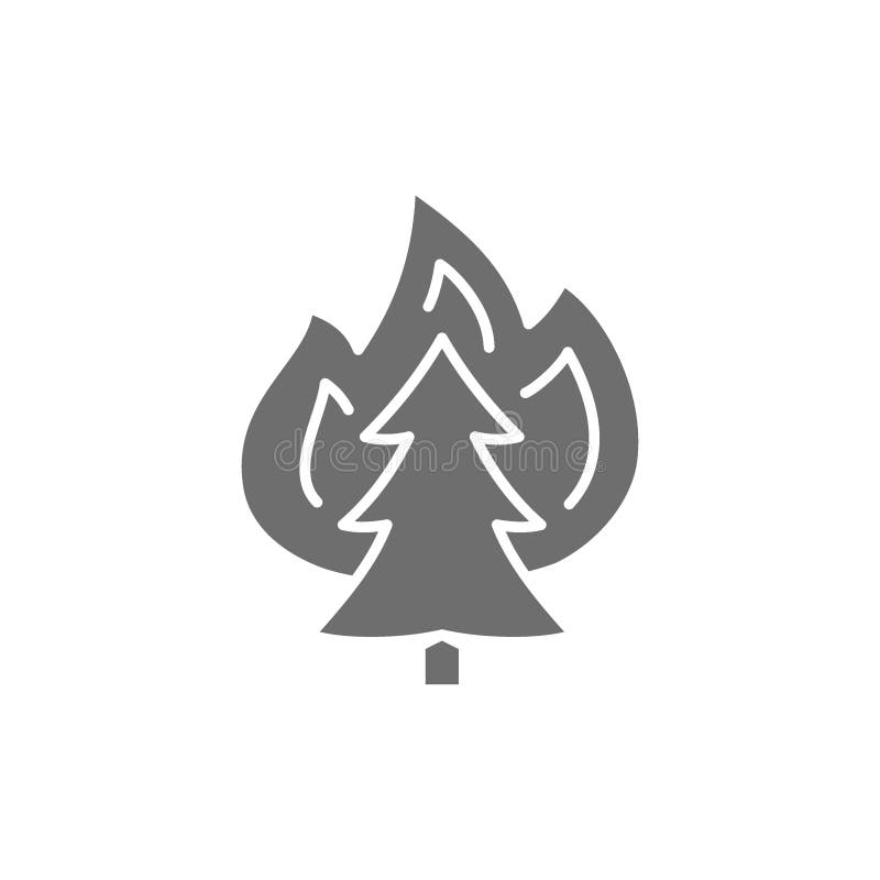 Fire on Tree, Wildfire Line Icon. Stock Vector - Illustration of ...