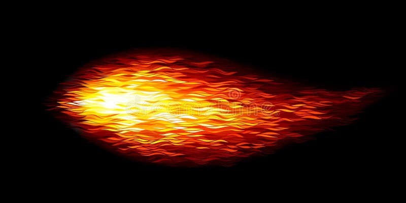 Fireball on a Black Background Stock Illustration - Illustration of ...