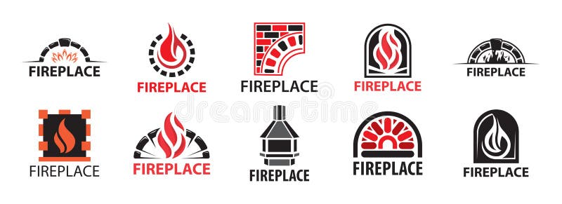 Vector Fireplace Logo for Pizzeria, Bakery, Home Stock Vector ...