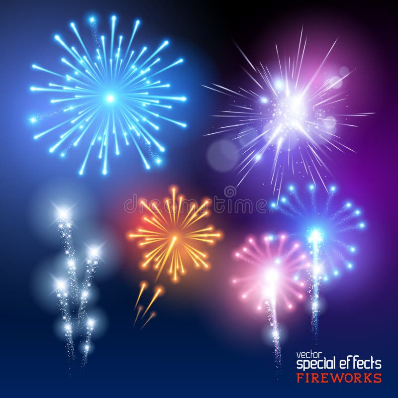 Vector Firework Collection stock vector. Illustration of effects - 58484602