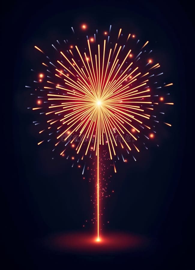 Vector of Fireworks are a Bright Orange Light that is Sparkling with ...
