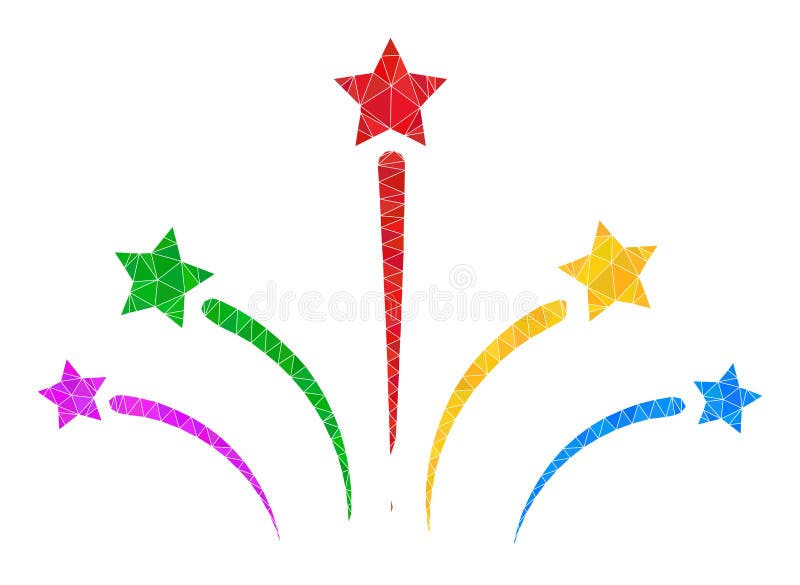 Vector Fireworks Polygonal Icon Stock Vector - Illustration of ...