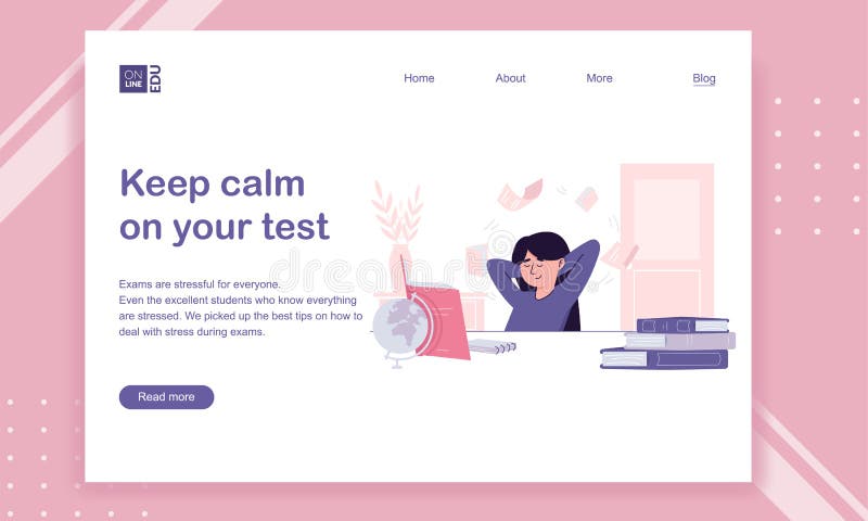 Vector First Screen Template for Educational Website with a Girl ...