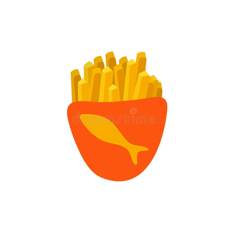 Vector Fish and Chips Colorful Icon Isolated. Stock Vector ...