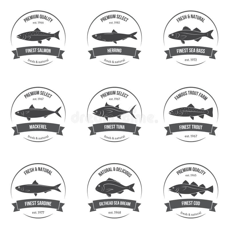 Fishing Labels Emblems Stock Illustrations – 271 Fishing Labels Emblems ...