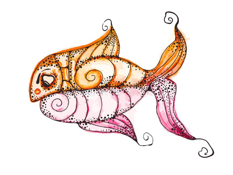 Vector fish, stock vector. Illustration of grunge, drawn - 68727558