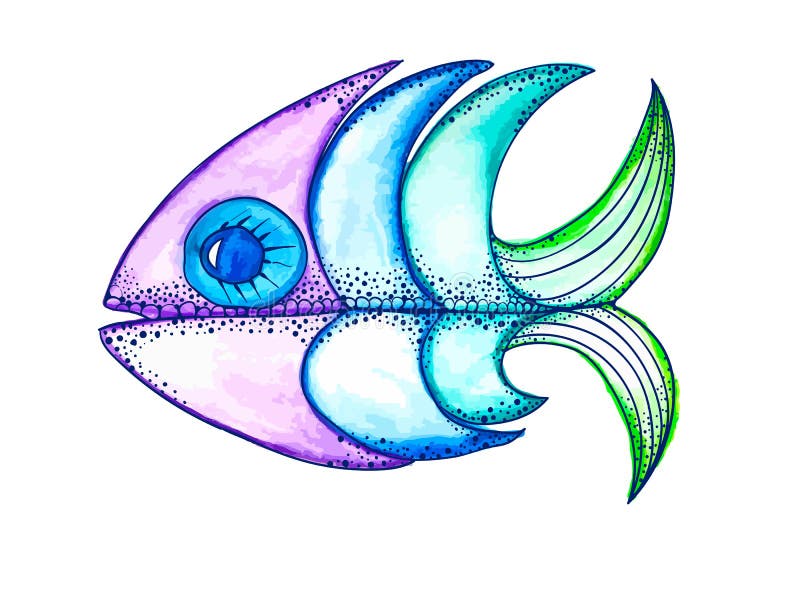 Vector fish, stock illustration. Illustration of decoration - 68727610