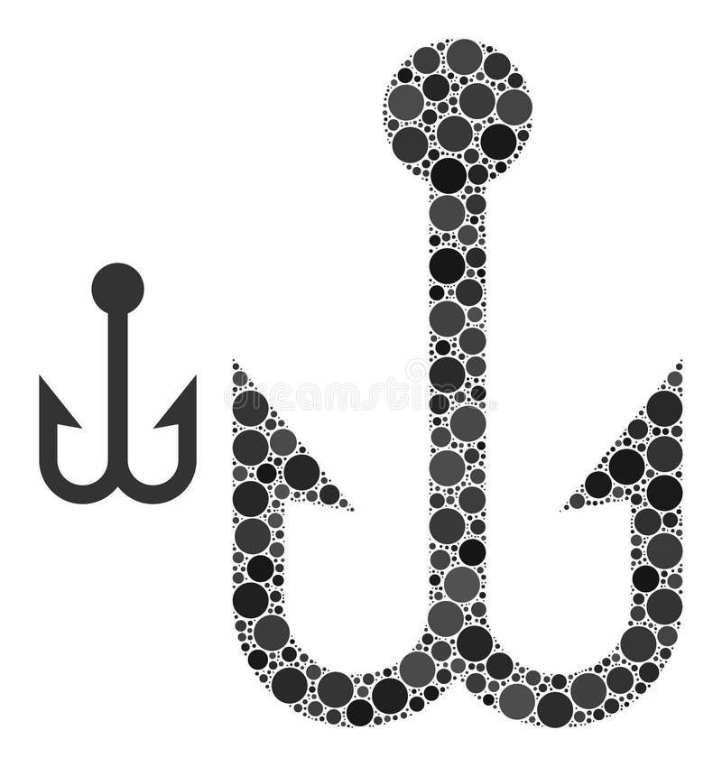 Vector Fishing Double Hook Collage of Small Circles Stock Vector ...