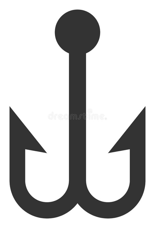 Vector Fishing Double Hook Flat Icon Image Stock Vector - Illustration ...