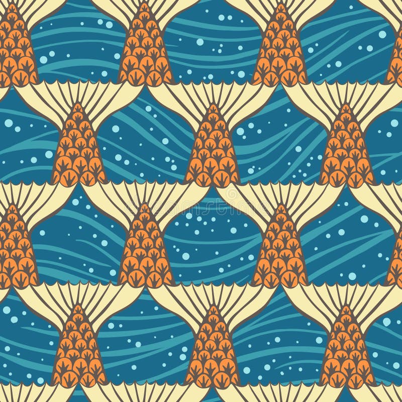 Vector fishtail pattern stock vector. Illustration of pattern - 175706039