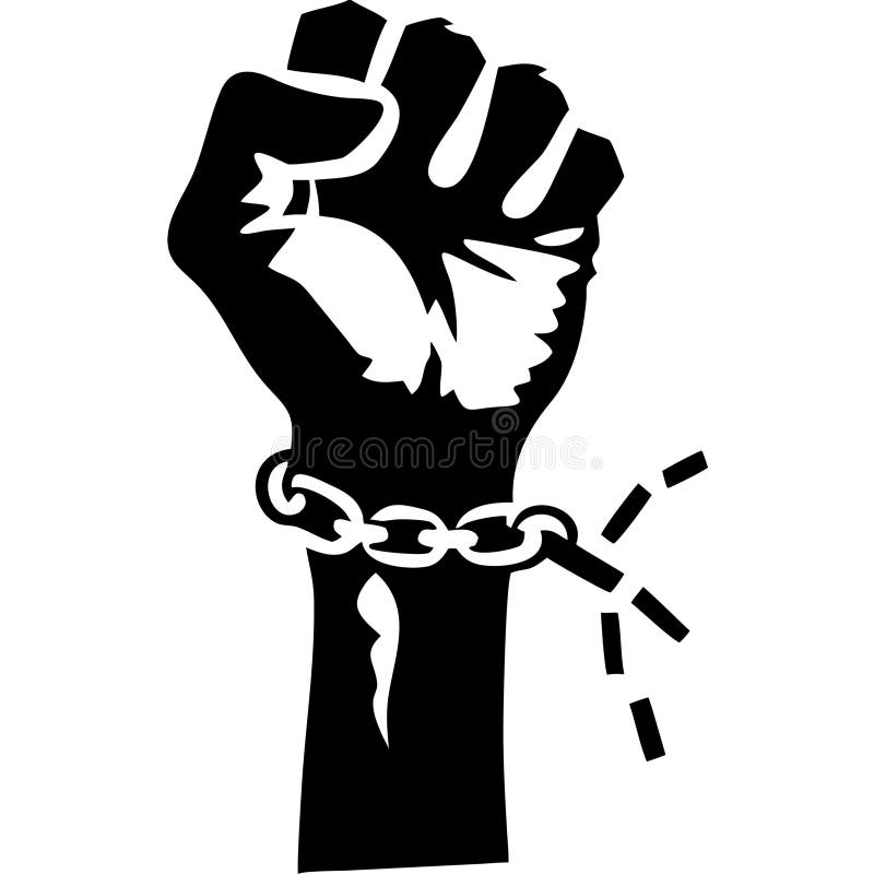 Vector Fist Breaking Chains Emblem Symbolizing Freedom and Resistance ...