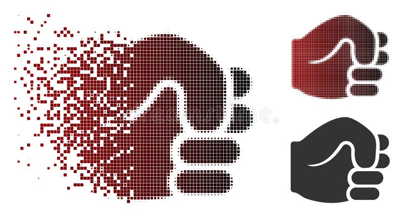 Pixel icon of fist stock vector. Illustration of palm - 124065664