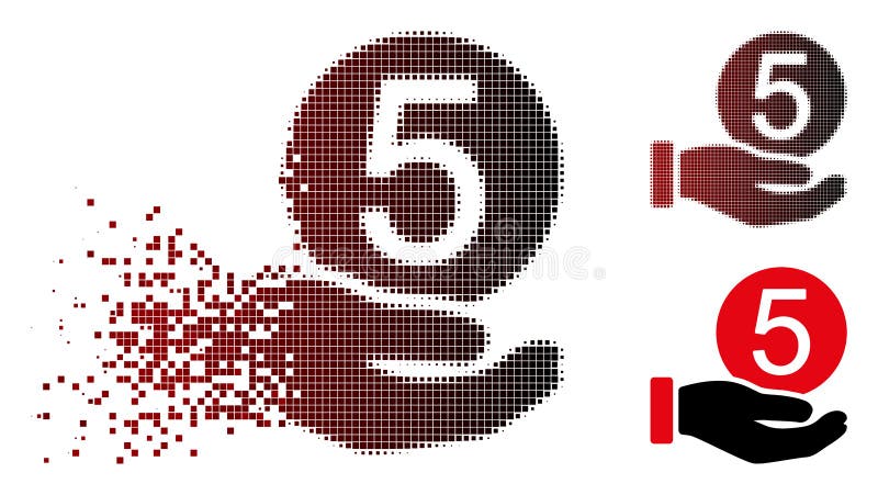 Dispersed Pixel Halftone Five Cents Payment Icon Stock Vector ...
