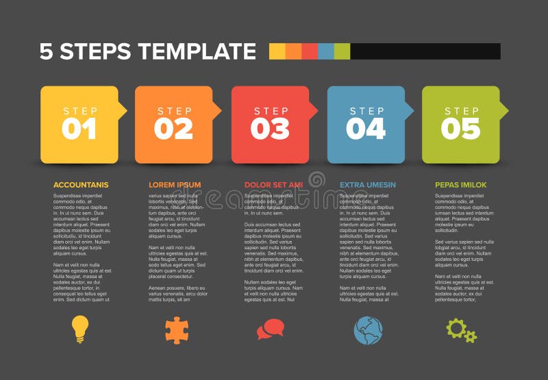 Five Steps Cycle Template Infographic Stock Vector - Illustration of ...