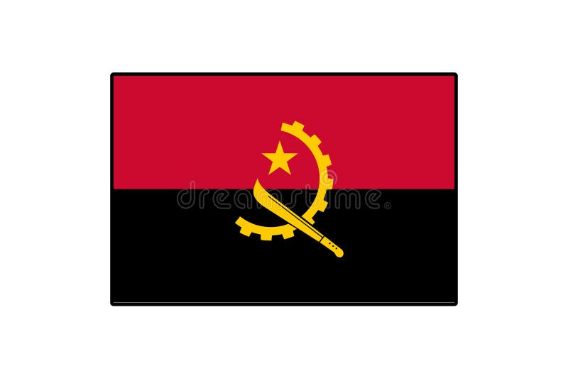 Vector flag of Angola stock vector. Illustration of textiles - 334180512