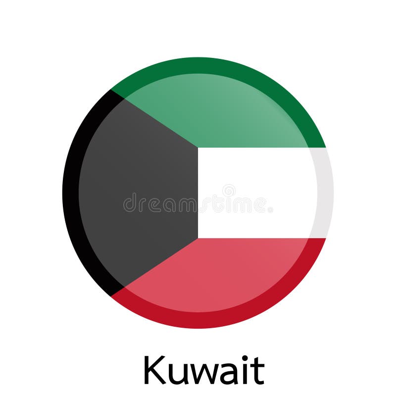 Vector Flag Button Series - Kuwait Stock Illustration - Illustration of ...
