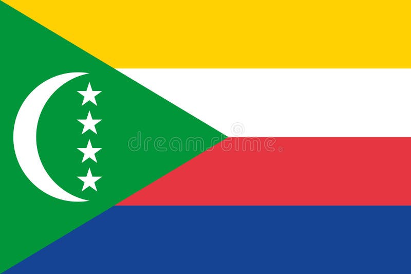 Vector flag of Comoros stock vector. Illustration of modification ...