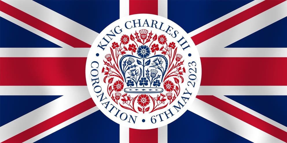 Vector Flag and Emblem of the Coronation of King Charles III. May 6 ...