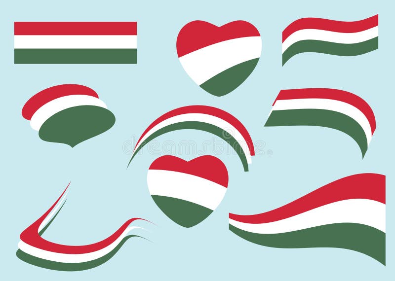 Vector Flag of Hungary - Various Shapes Stock Vector - Illustration of ...