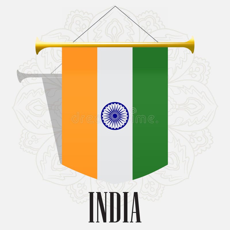 VECTOR FLAG of INDIA ICON stock vector. Illustration of tricolor ...