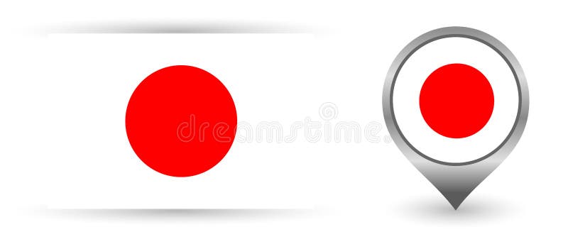 Vector Flag Japan. Location Point with Flag Japan Inside Stock Vector ...