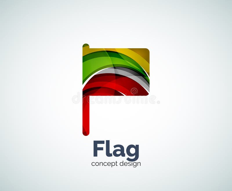 Vector flag logo template stock vector. Illustration of branding - 78468941