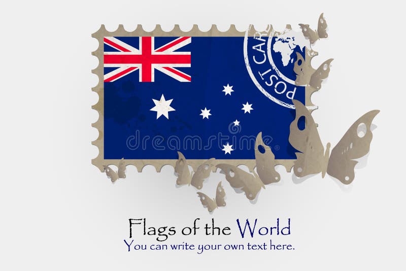 Vector Flag Measurements with Butterflies from Paper Stock Illustration ...