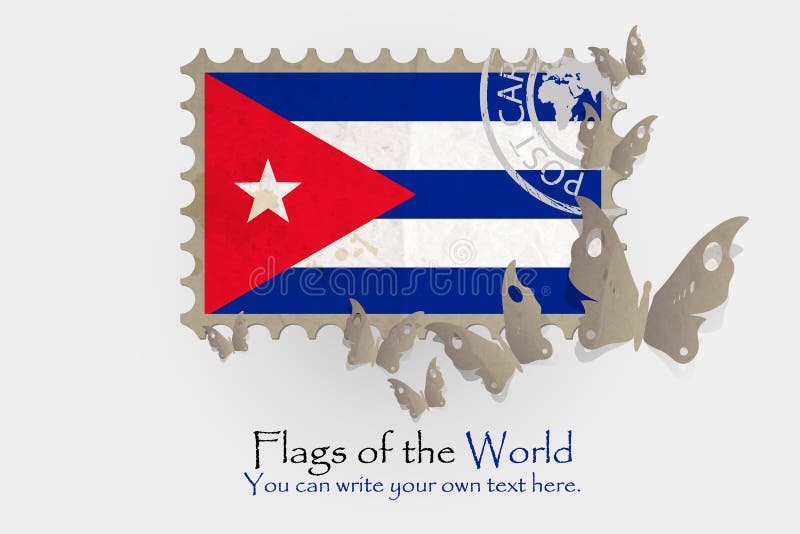 Vector Flag Measurements with Butterflies from Paper Stock Illustration ...