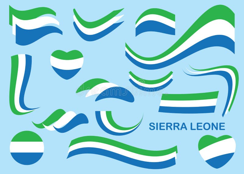Vector Flag of Sierra Leone - Curved Design Elements Stock Vector ...