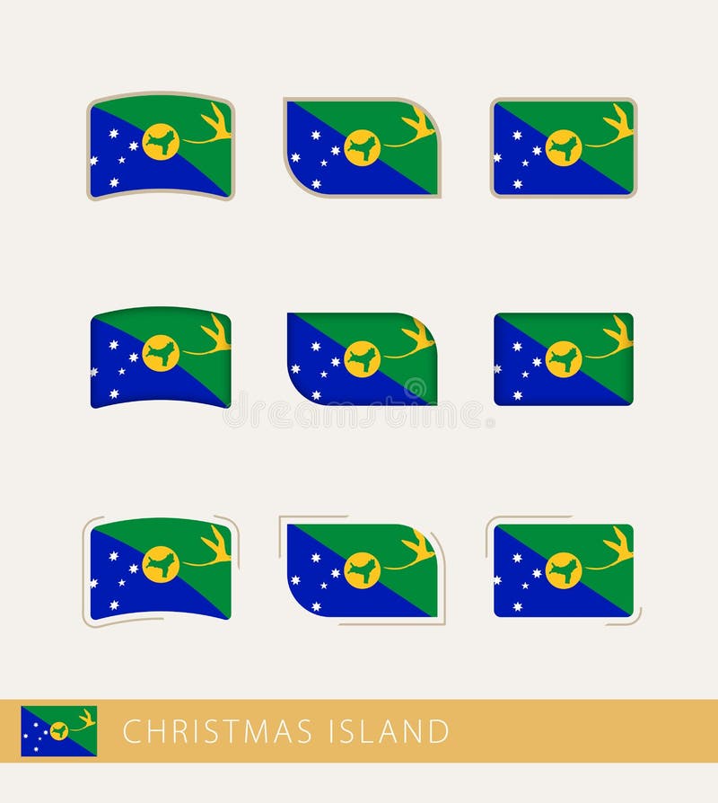 Vector Flags of Christmas Island, Collection of Christmas Island Flags ...