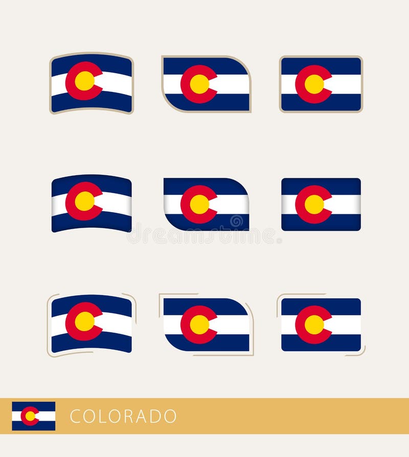 Vector Flags of Colorado, Collection of Colorado Flags Stock Vector ...