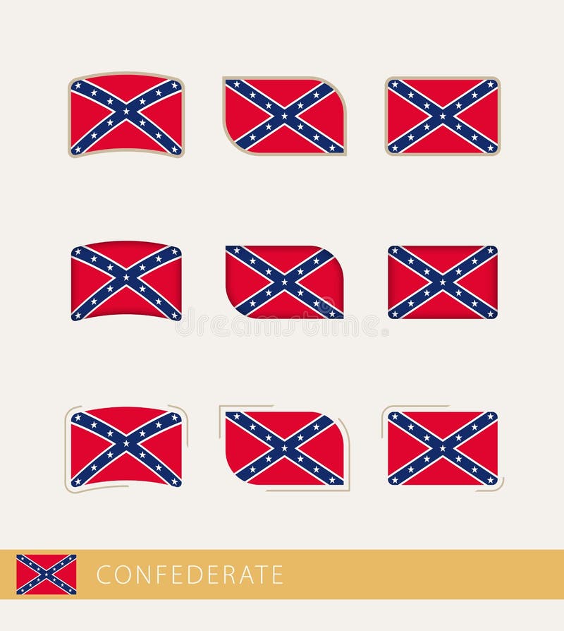 Vector Flags of Confederate, Collection of Confederate Flags Stock ...