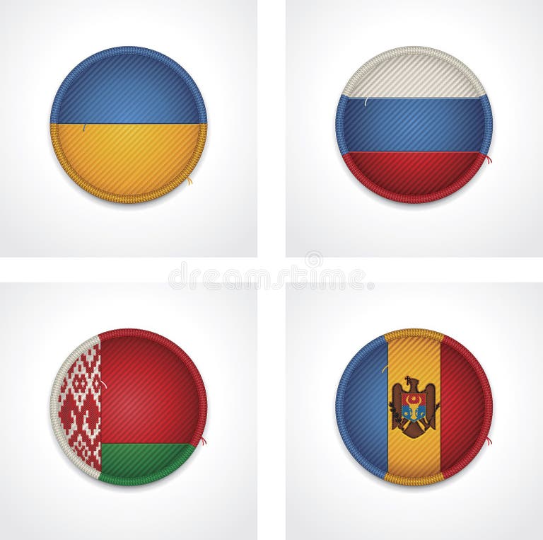 Vector Flags of Countries As Fabric Badges Stock Vector - Illustration ...