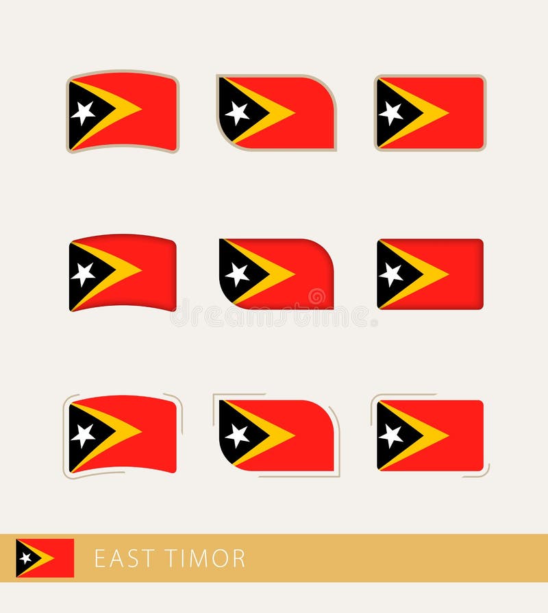 Vector Flags of East Timor, Collection of East Timor Flags Stock Vector ...
