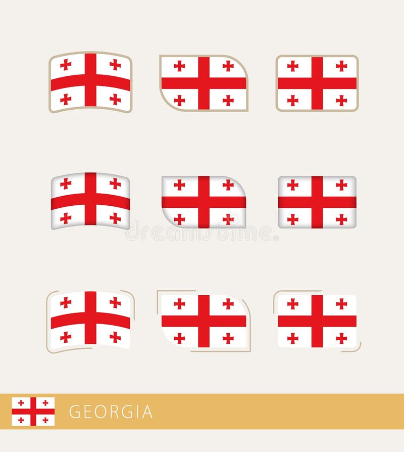 Vector Flags of Georgia, Collection of Georgia Flags Stock Vector ...