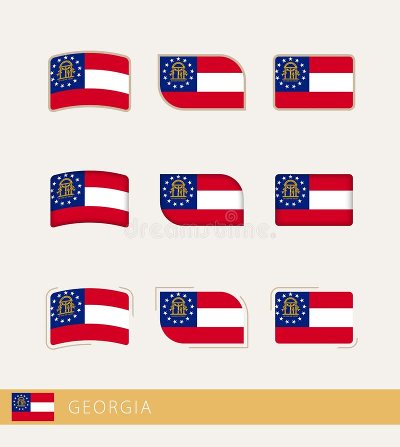 Vector Flags of Georgia, Collection of Georgia Flags Stock Vector ...