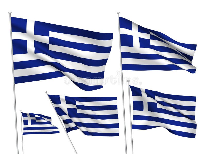 Vector flags of Greece stock vector. Illustration of mediterranean ...